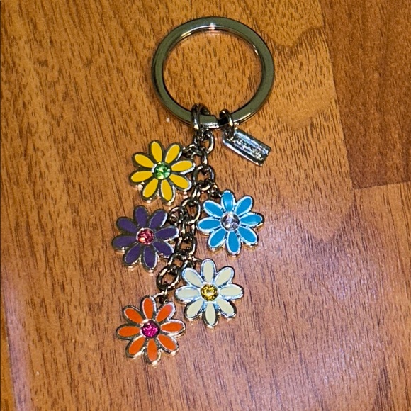 Coach | Accessories | Coach Colorful Flower Keychain With Rhinestone ...